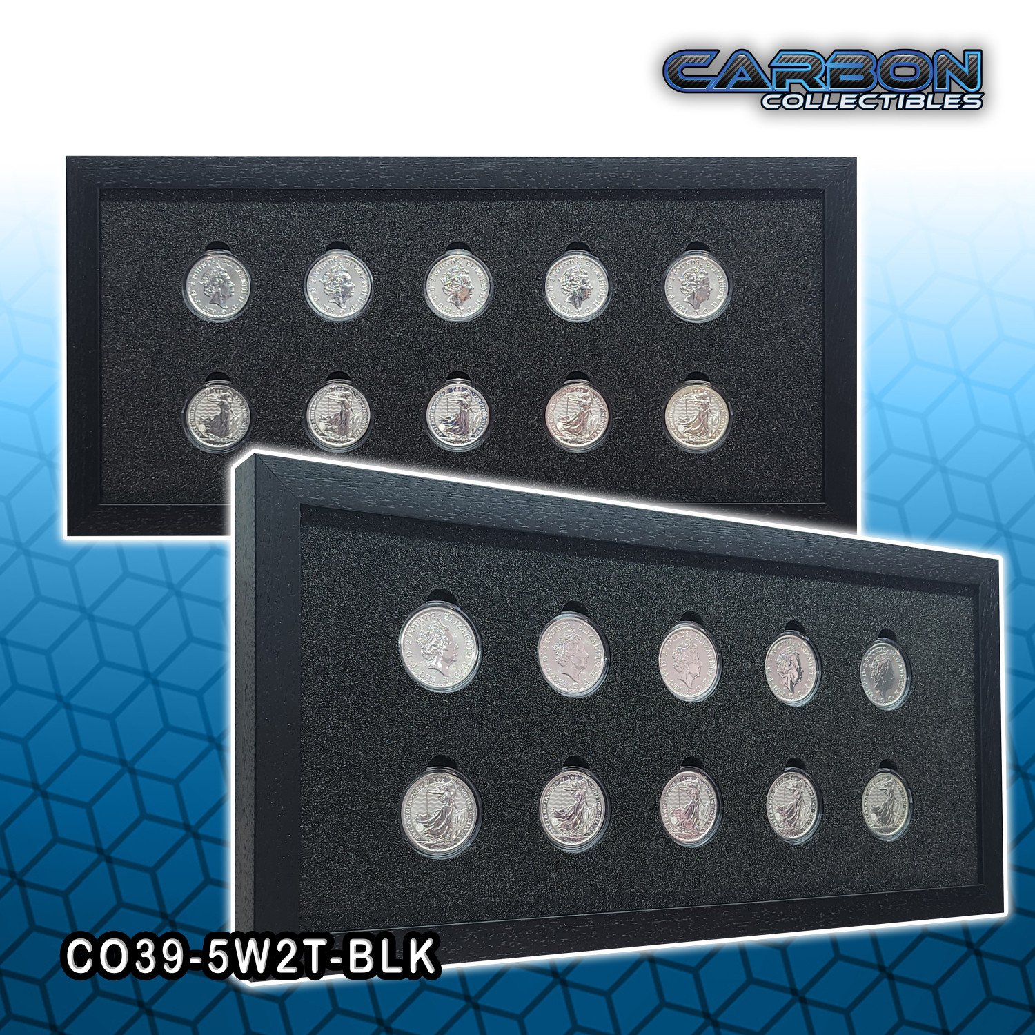 Coin Display Frame 39mm 5 wide 2 tall